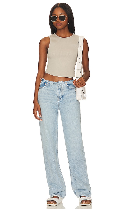 GRLFRND GRLFRND Jordan Low Rise Boyfriend Jeans with Frayed Waistband